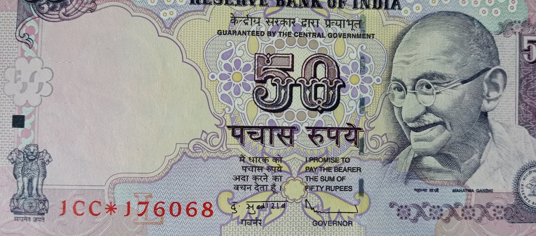 Rare 2011 Indian 50 Rupees Banknote With Uncirculated Star in Serial ...