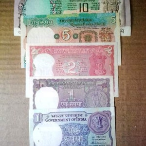 Indian Vintage 5 Banknotes/currency Lot - Etsy