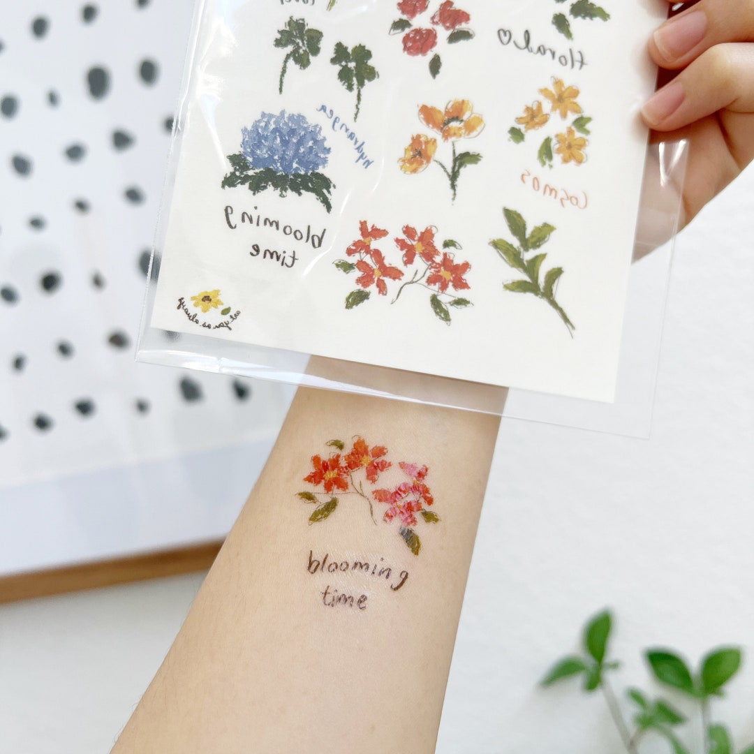 Spring Season Temporary Tattoo Sheet - Etsy