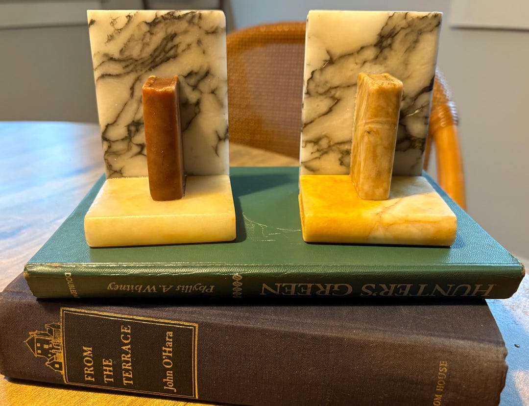 Vintage Natural Stone Bookends • Book Shaped With Age & Wear - Etsy