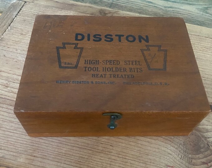 Vintage Aged & Worn Disston Tool Holder Bits Wood Box Only Box No ...