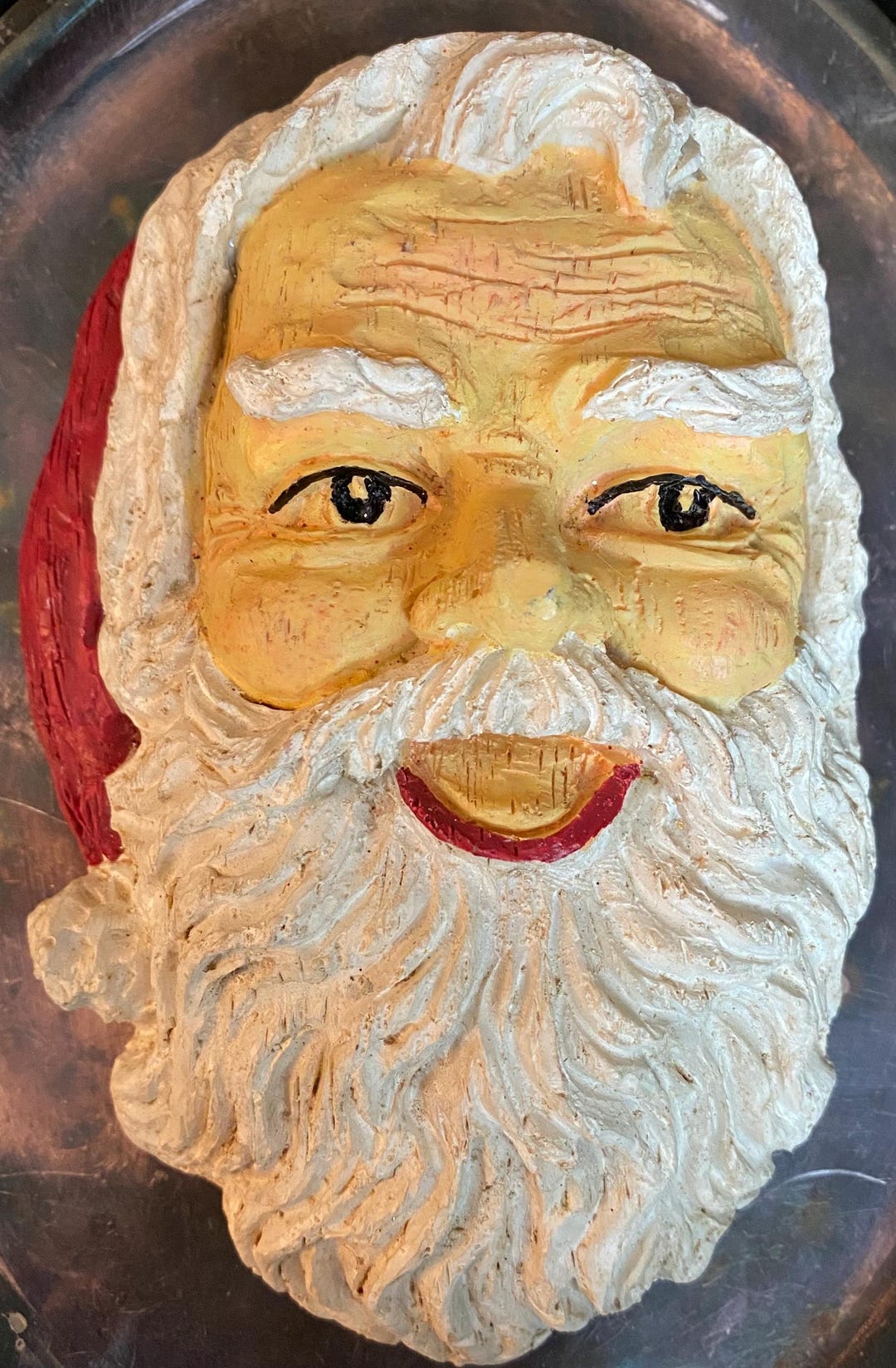 Vintage Santa Face Wall Decor: Retro Christmas Plaster Art - Etsy