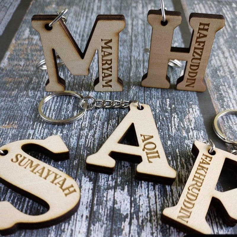 Alphabet Keychain - Etsy