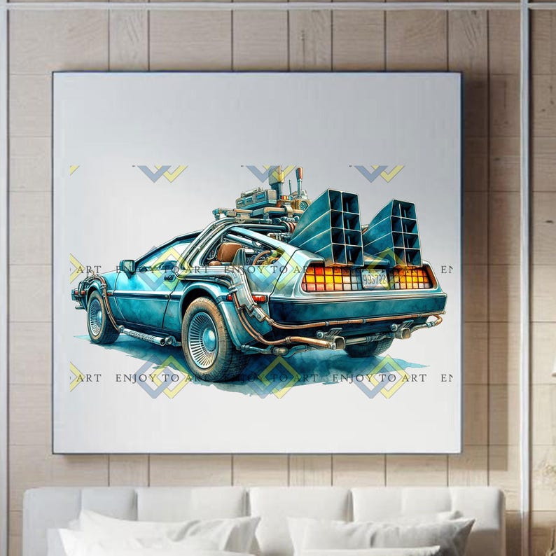 Back to the Future Car Clipart, Retro PNG, Time Travel Car Digital ...
