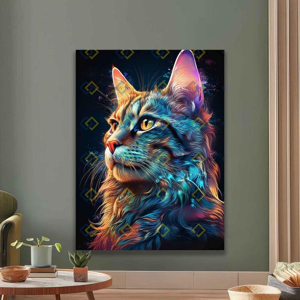 Cat Digital Art - Etsy