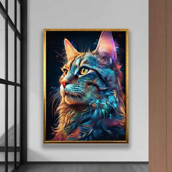 Cat Digital Art - Etsy