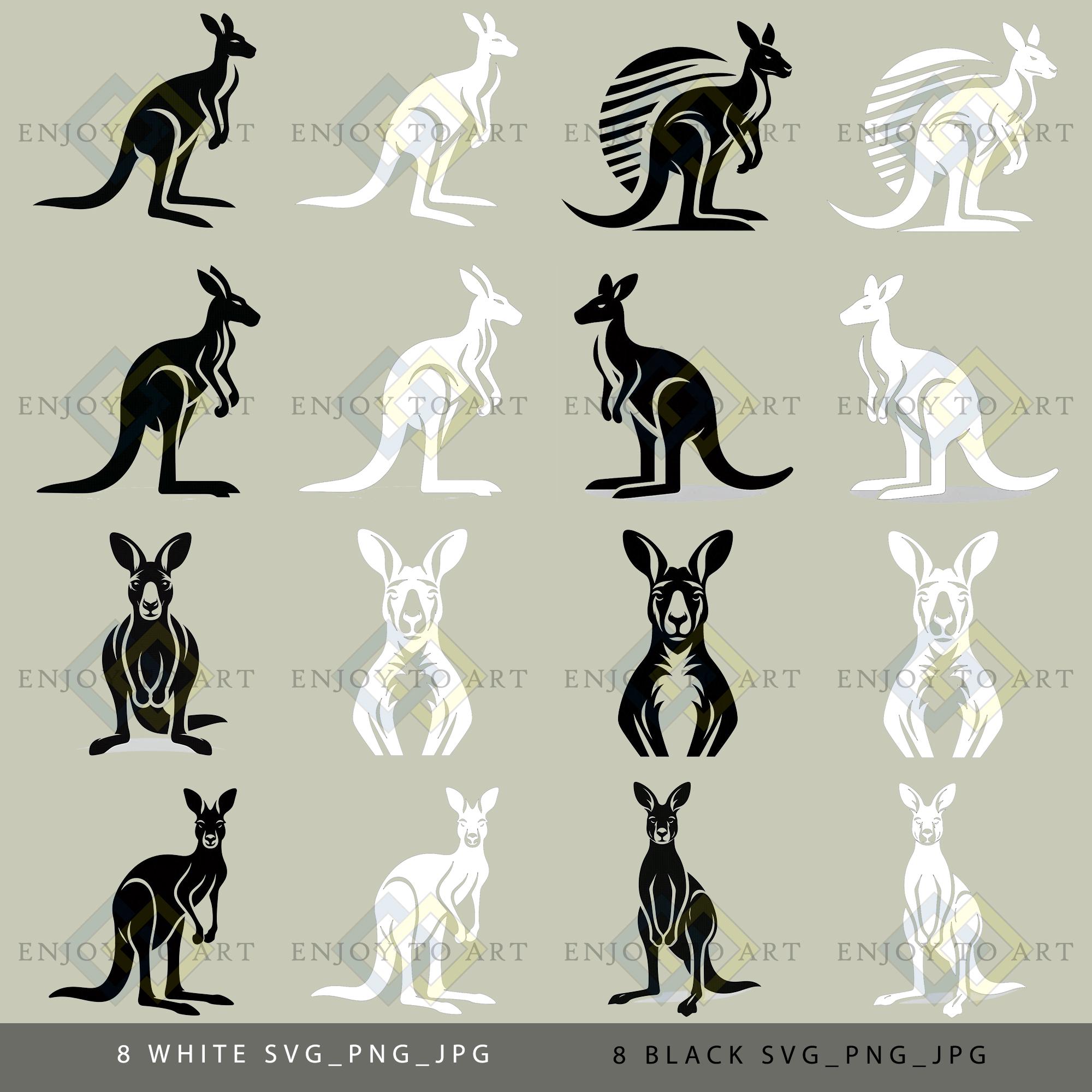 Kangaroo Silhouette # 8, Kangaroo Svg, Kangaroo Laser Cut, Vector ...