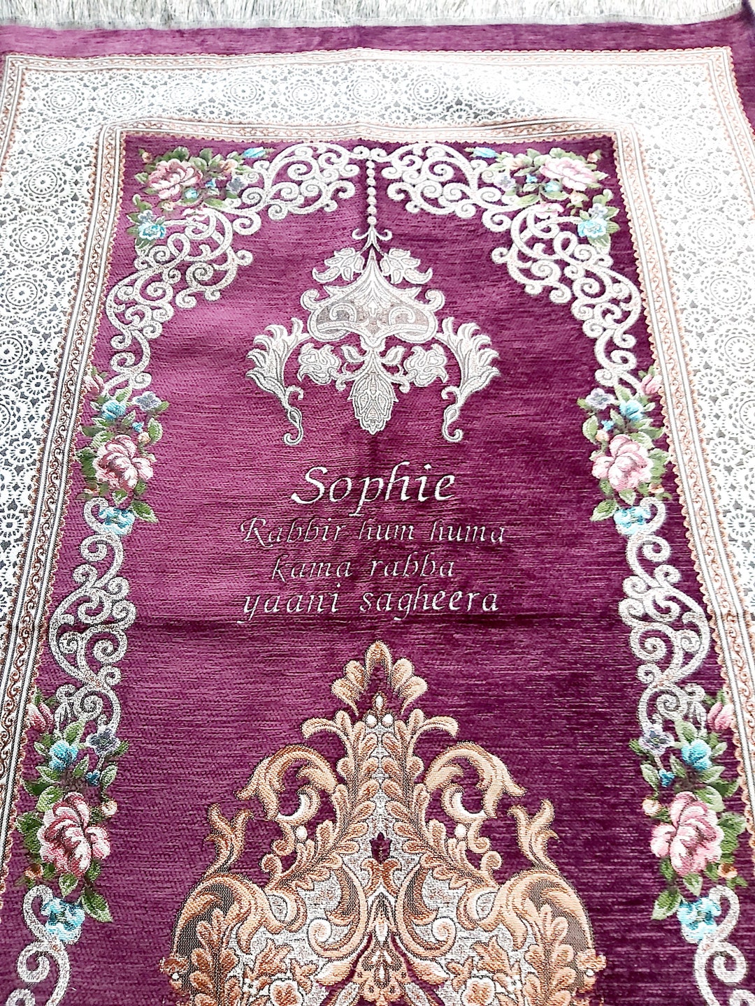 Personalized Prayer Mat With Embroidery Purple. Seyadah - Etsy
