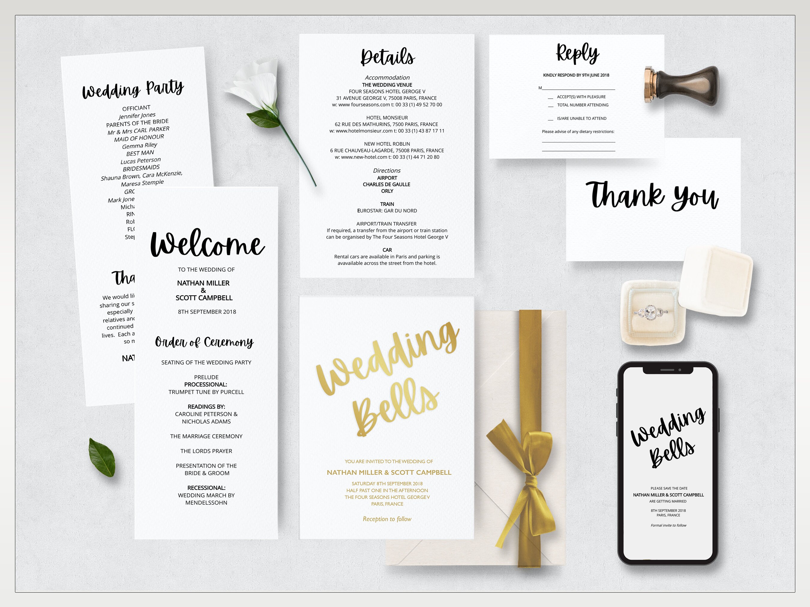 CONTEMPORARY Wedding Invitation Bundle Invitation MEGA - Etsy