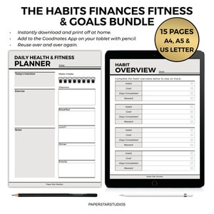 Habit, Finance, Fitness & Goal Tracker Bundle (digital Planner) - Etsy