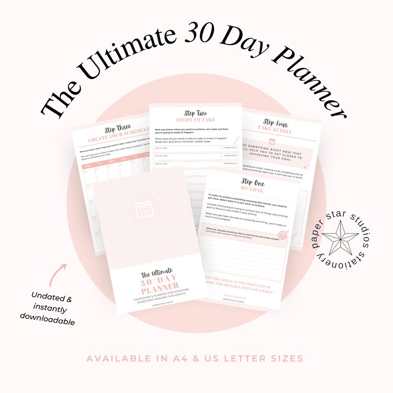 The Ultimate 30 Day Planner, 2023 Goal Tracker, SMART Goal Setting Kit ...