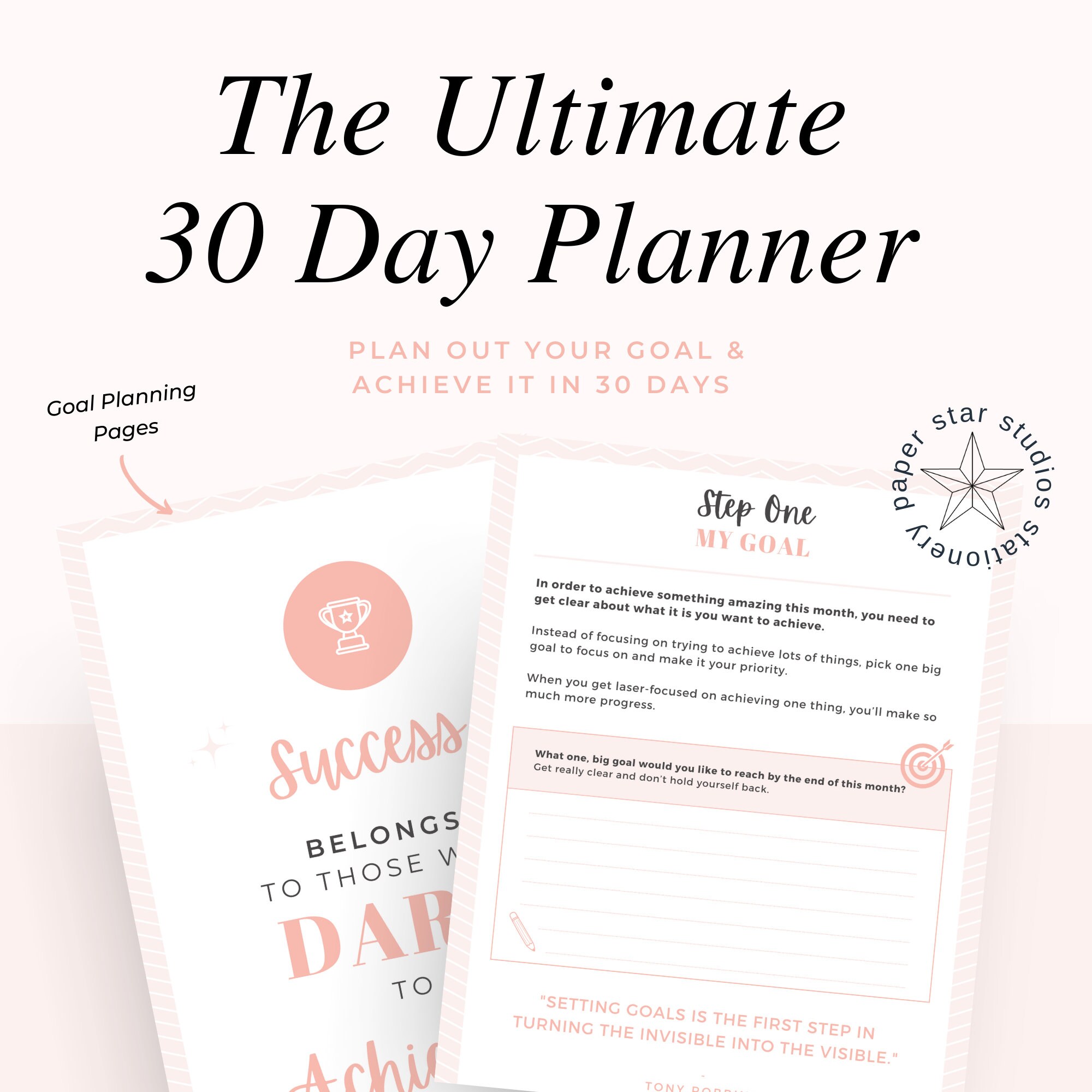 The Ultimate 30 Day Planner, 2023 Goal Tracker, SMART Goal Setting Kit ...