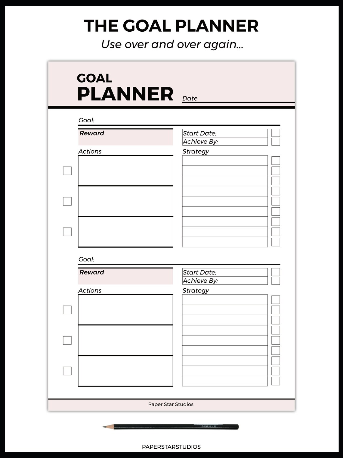 Habits and Goals Tracker Printable, Habit Planner, Habit Tracker, Goal ...