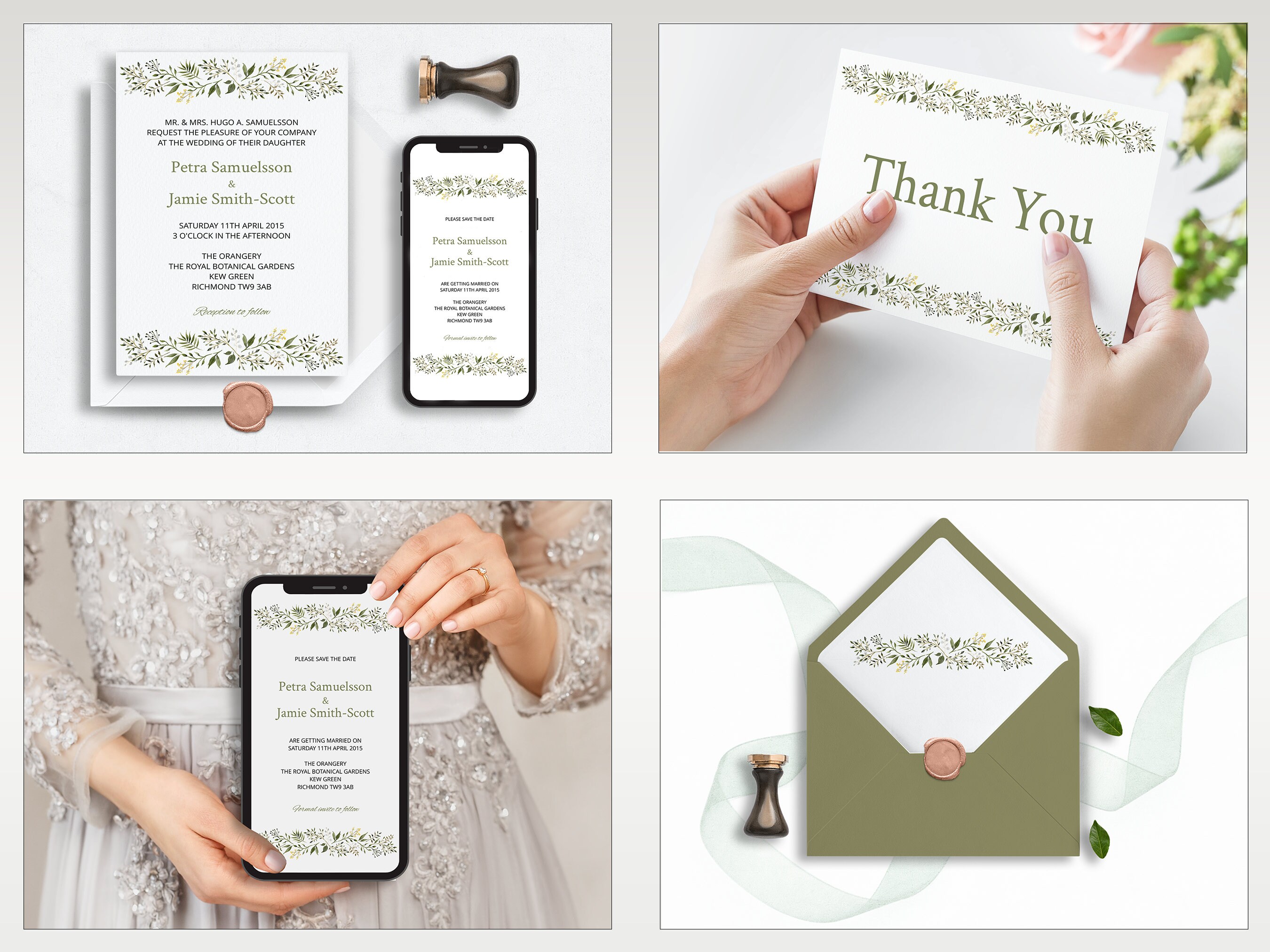 GARDEN Wedding Invitation Bundle, Invitation MEGA Bundle, Editable ...