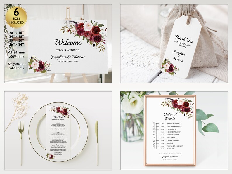 BOHEMIAN Wedding Invitation Bundle, Invitation MEGA Bundle, Editable ...