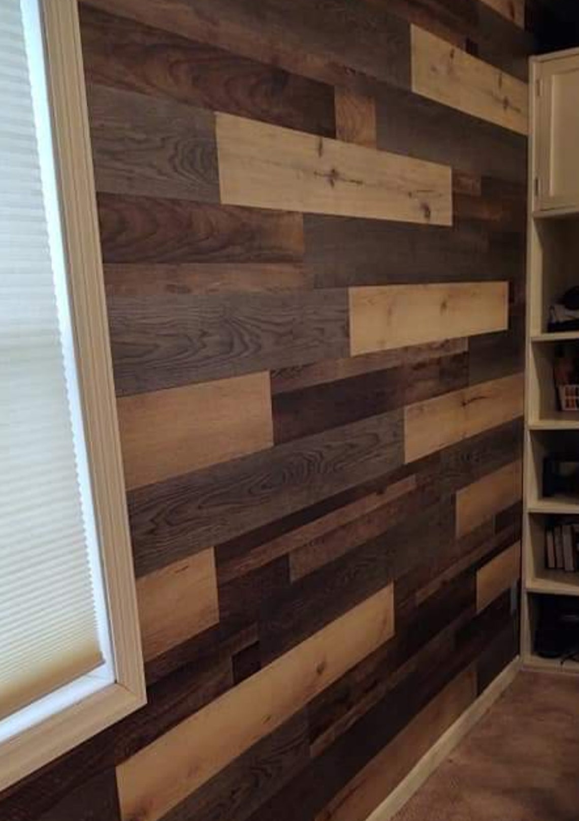 Distressed barn wood feature wall vinyl wood plank | Etsy