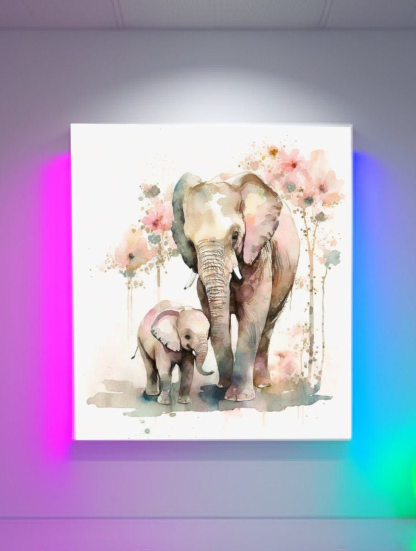 Elephant Love | Pink Animal Print | Digital Download - Etsy