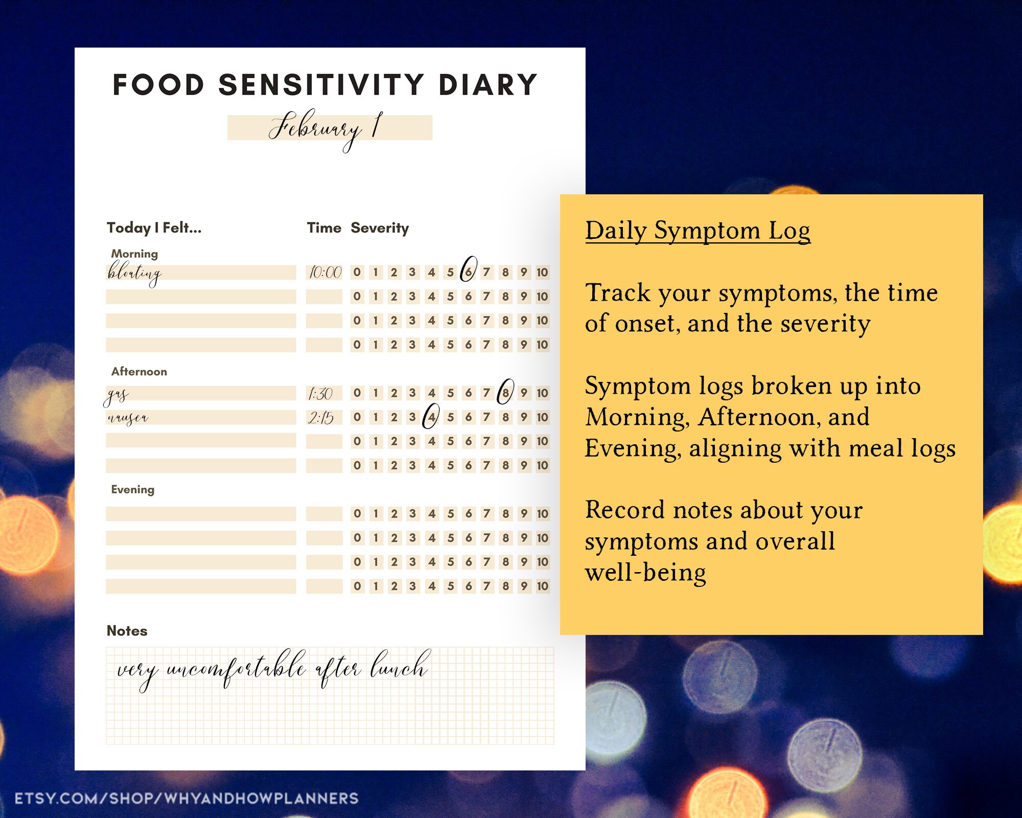 Food Sensitivity Diary PDF Printable | Food Allergy and Food ...