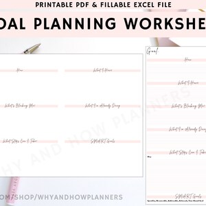 GOAL SETTING Printable & Digital Worksheets | SMART Goals Tracker for ...