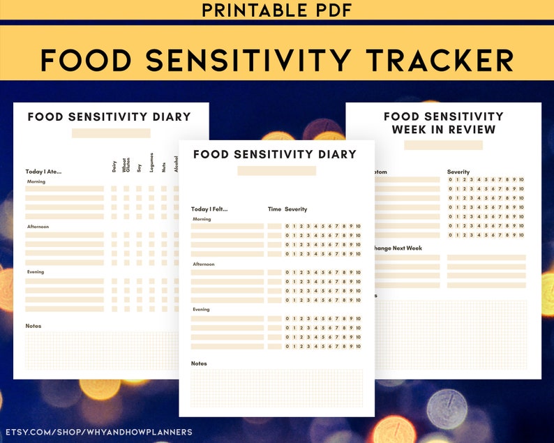 Food Sensitivity Diary PDF Printable | Food Allergy and Food ...