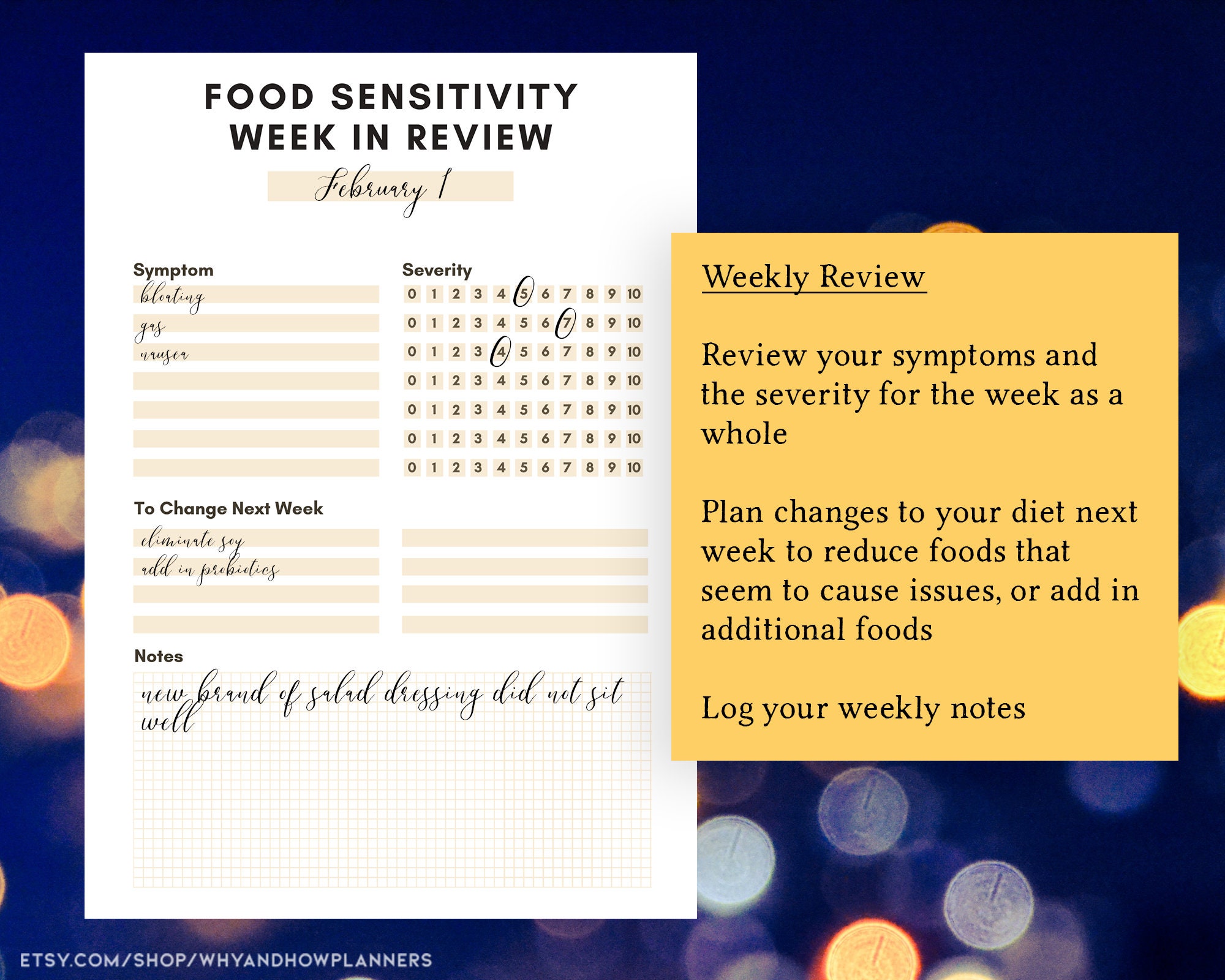 Food Sensitivity Diary PDF Printable | Food Allergy and Food ...