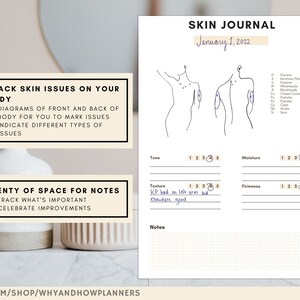 Daily Skin & Acne Journal PDF Printable | Skin Tracker for Face + Body ...