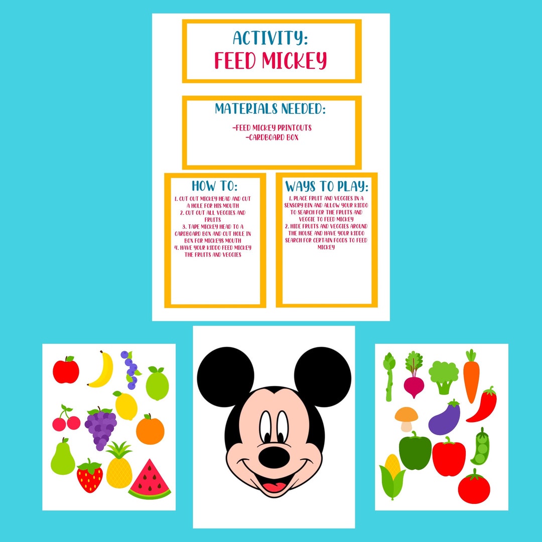 Feed Mickey Fruits and Vegetables Toddler Activity - Etsy