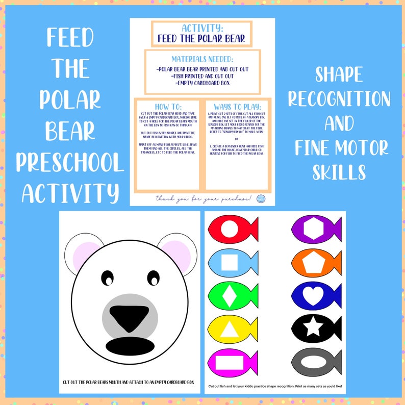 Feed the Polar Bear Preschool Activity - Etsy