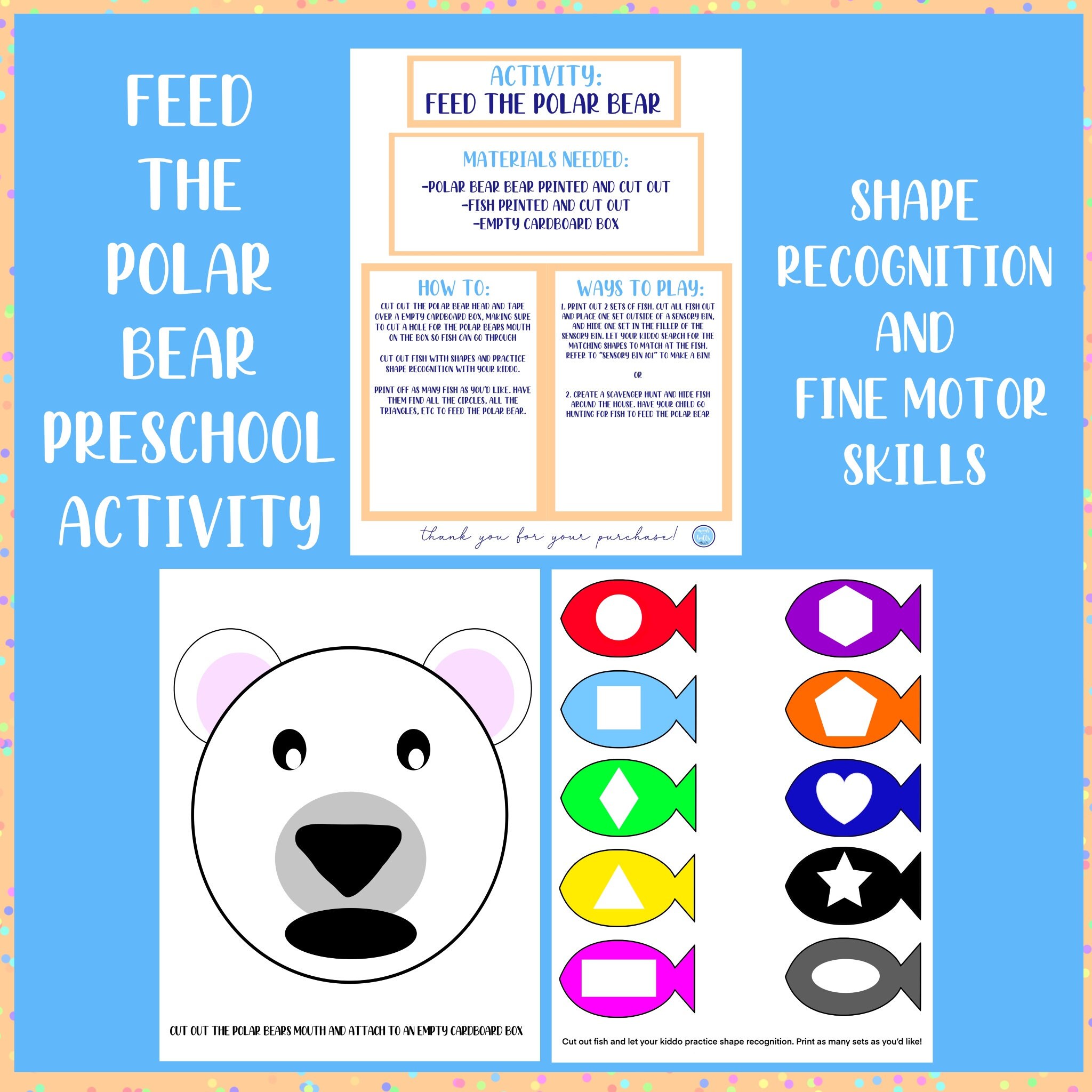 Feed the Polar Bear Preschool Activity - Etsy