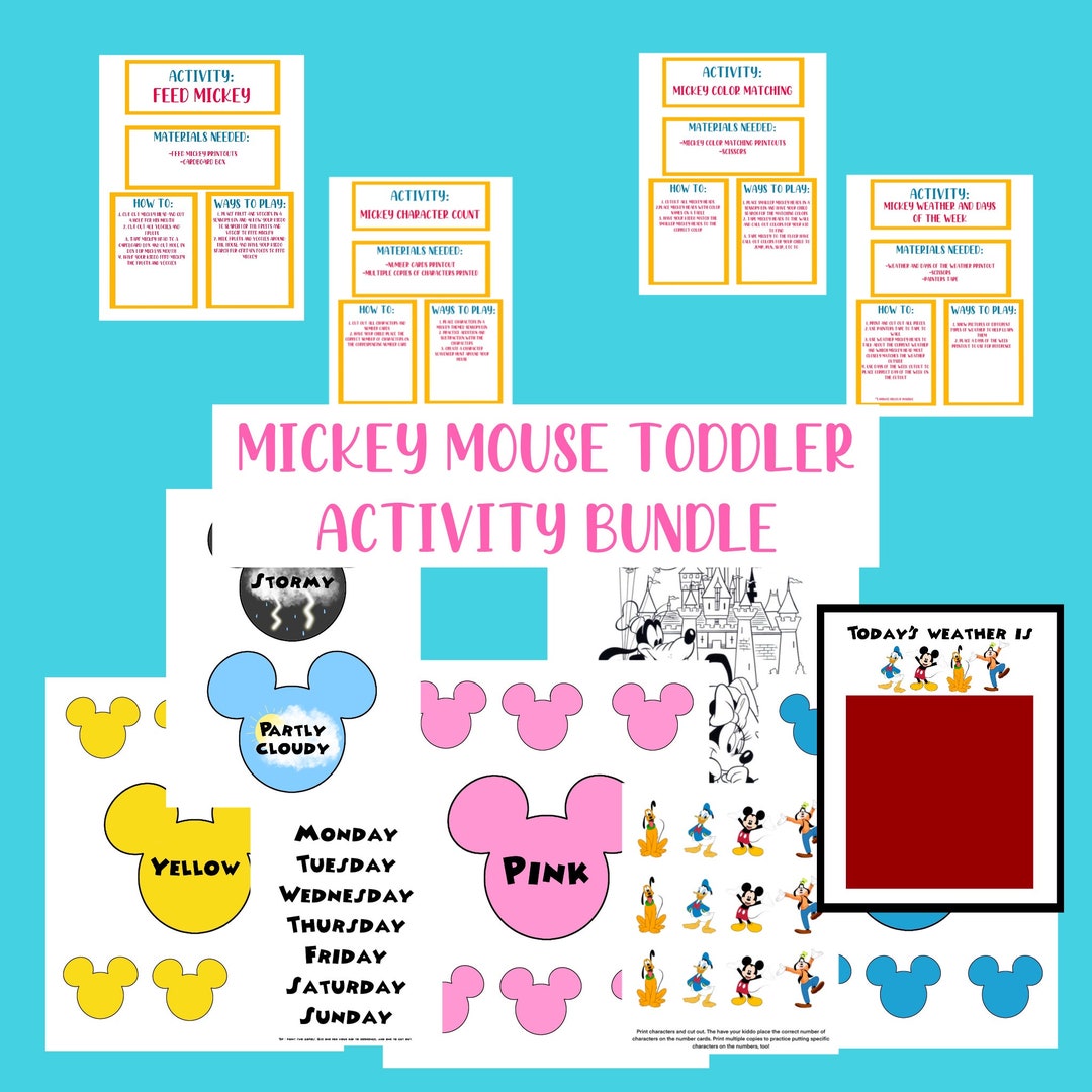 Mickey Mouse Toddler Activity Bundler - 6 Activities - Preschool ...