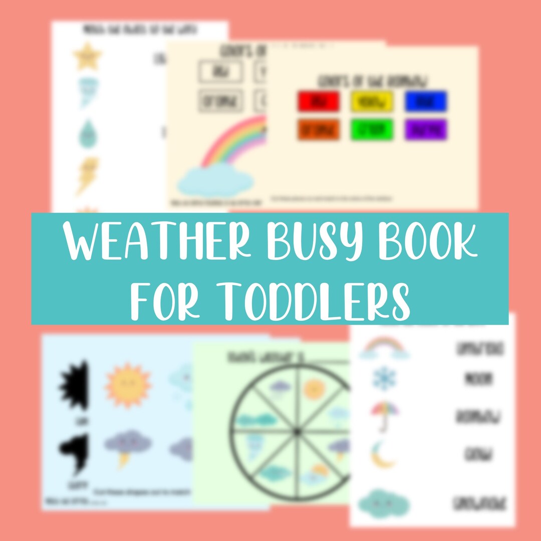 Weather Busy Book - Toddler Activities - Preschool Learning - Etsy