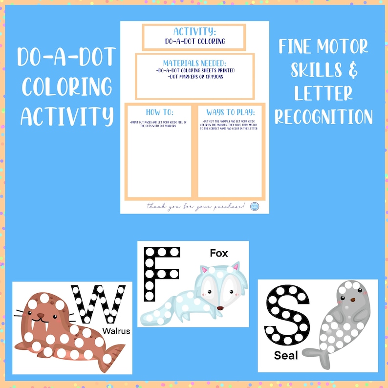 Do-a-dot Arctic Animal Preschool Activity - Etsy