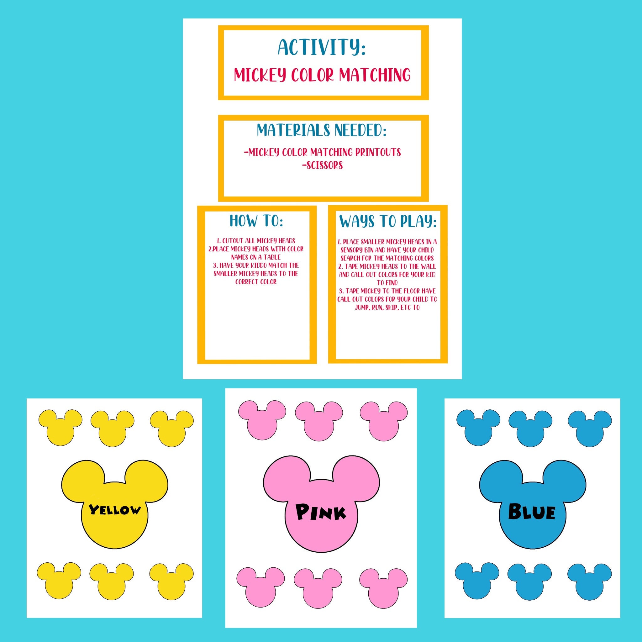 Mickey Mouse Toddler Activity Bundler - 6 Activities - Preschool ...