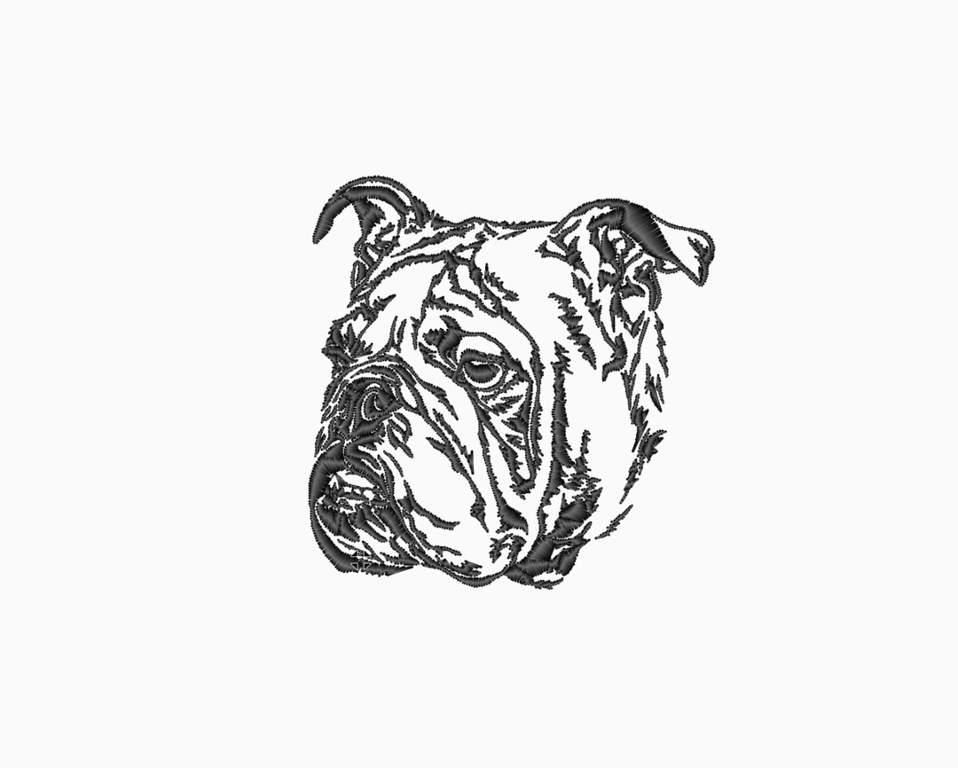 Dog Design, Embroidery File, English Bulldog Design - Machine ...