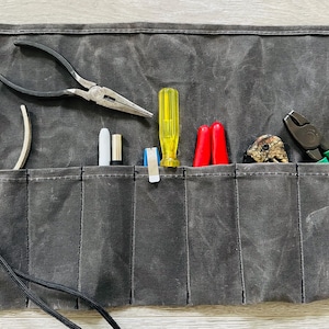 Waxed Canvas Tool Roll Organizer: Camping, Carving & Chisel Storage - Etsy