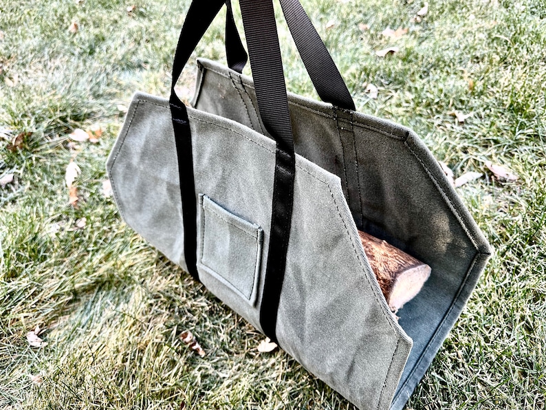 Heavy-duty Waxed Canvas Firewood Log Carrier – Durable & Stylish ...