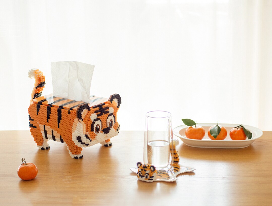 Instant Download Tiger Tissue Box Perler Bead Pattern, Tiger Cup ...