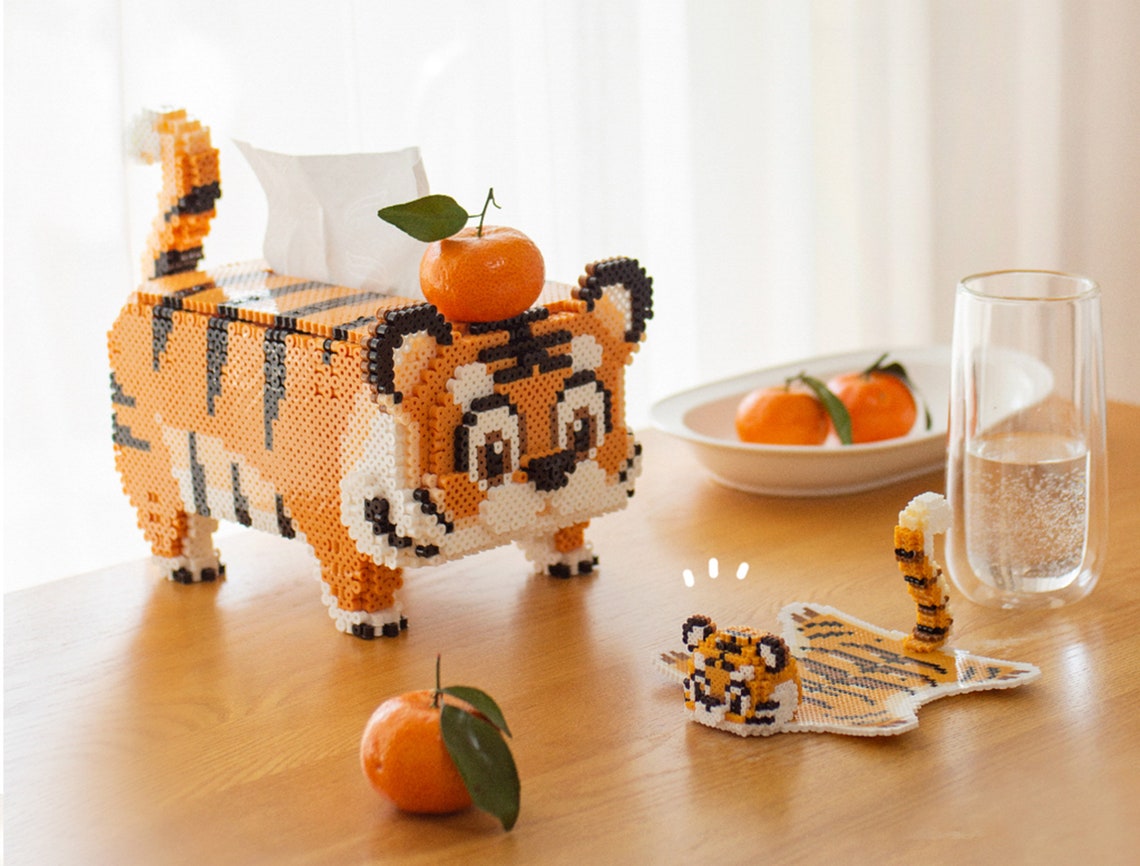 Instant Download Tiger Tissue Box Perler Bead Pattern Tiger | Etsy