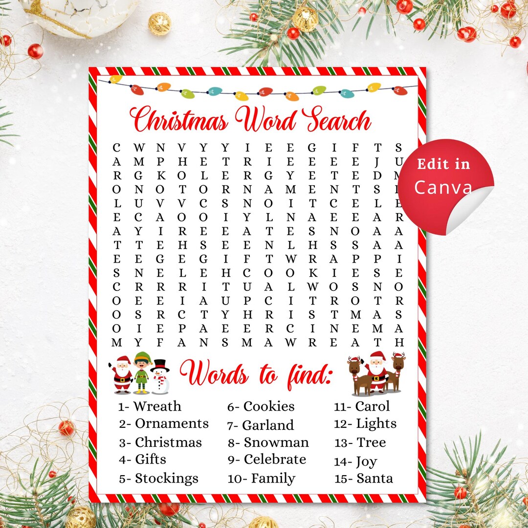 Editable Word SEARCH, Fun Kids ACTIVITIES for Summer, Instant Download ...