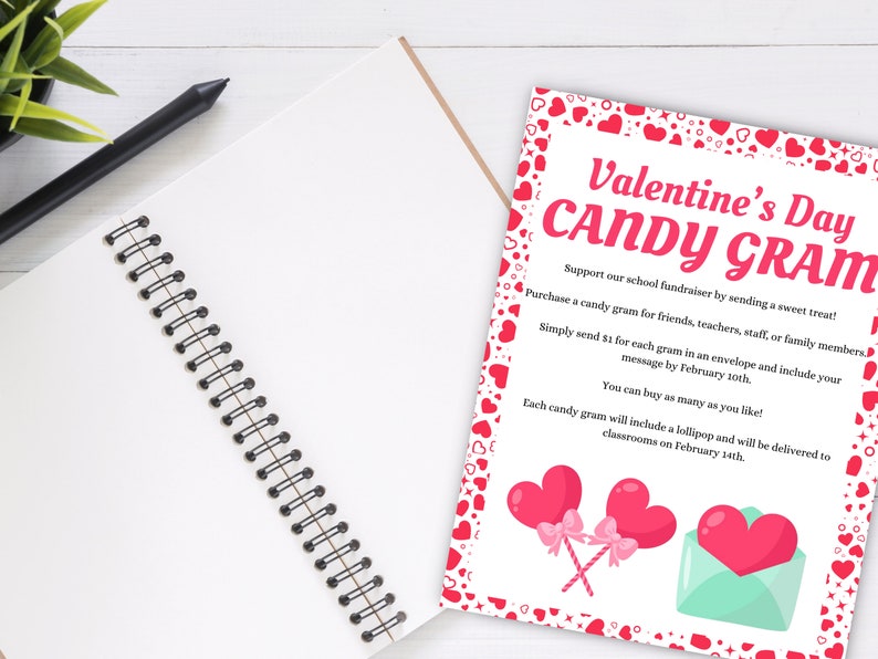 Editable VALENTINE'S DAY CANDY Gram Flyer, Candy Gram Flyer, Valentine ...