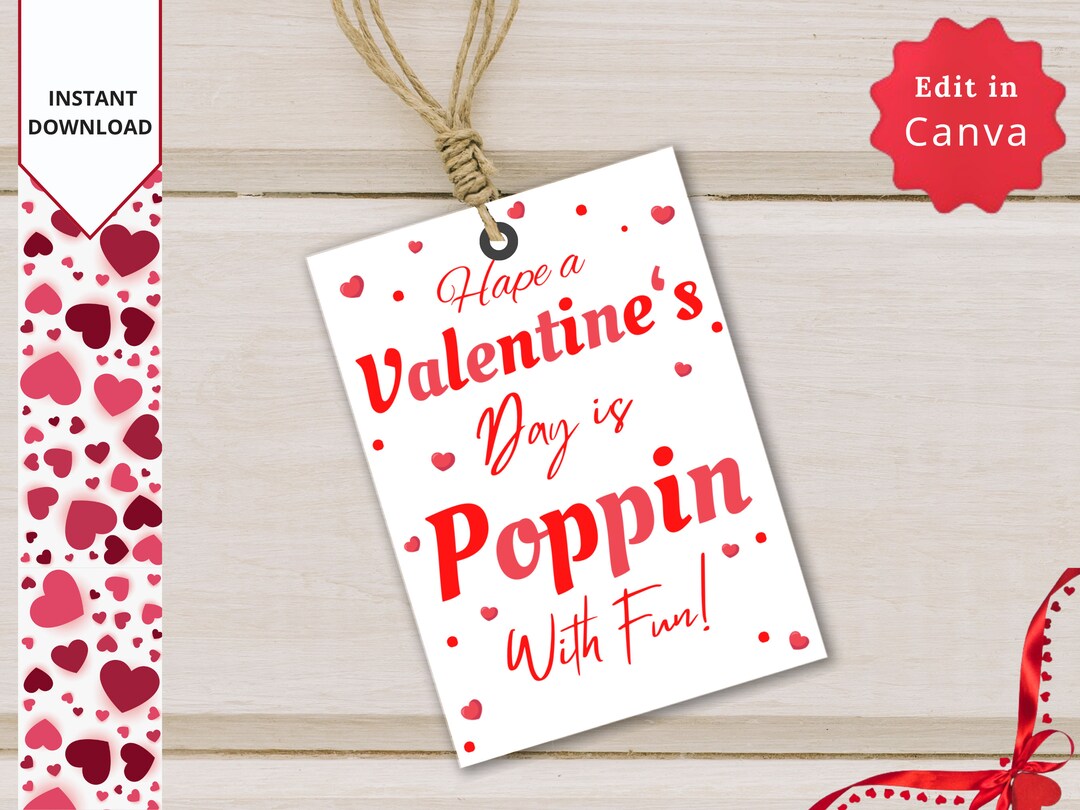 Editable Have a Popping Valentine's Day Card Design, DIY Valentine's ...