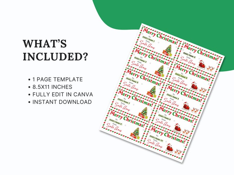 Editable SANTA Tags, Printable CHRISTMAS Gift LABELS, Festive Stickers ...