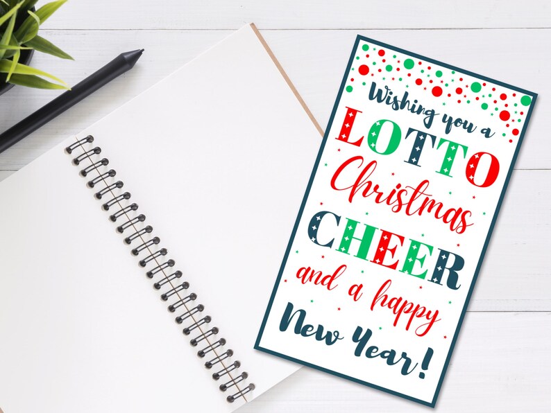 Editable Wishing You A LOTTO Cheer , Happy New Year Gift Tag, Holiday ...