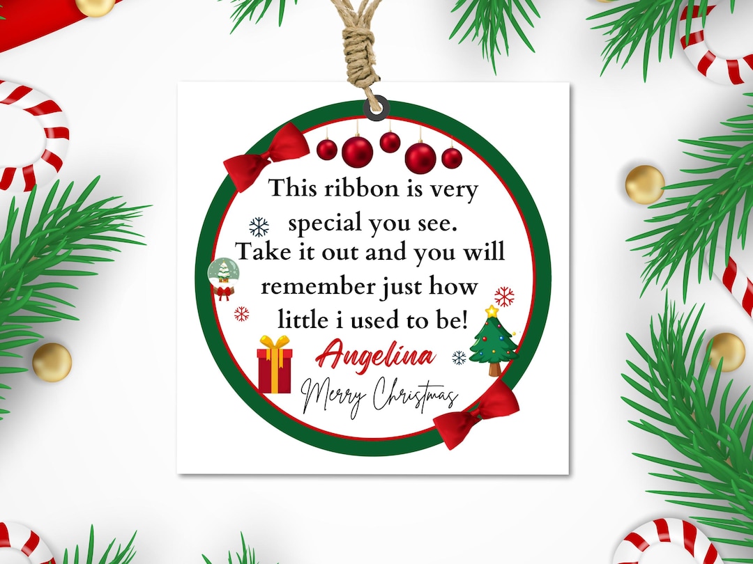 Editable This RIBBON-HEIGHT Ribbon KEEPSAKE, Christmas Gift, Ribbon ...