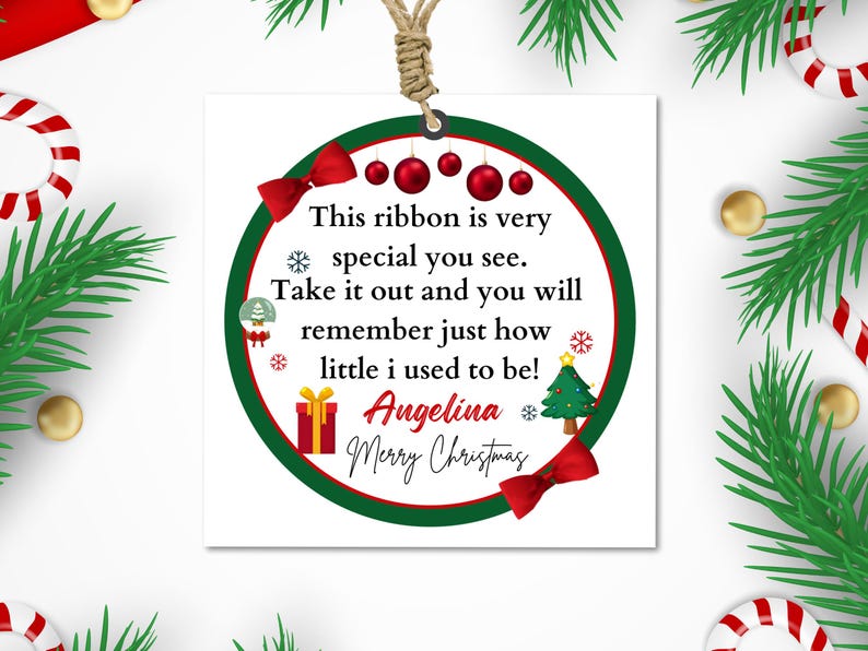 Editable This RIBBON-HEIGHT Ribbon KEEPSAKE, Christmas Gift, Ribbon ...