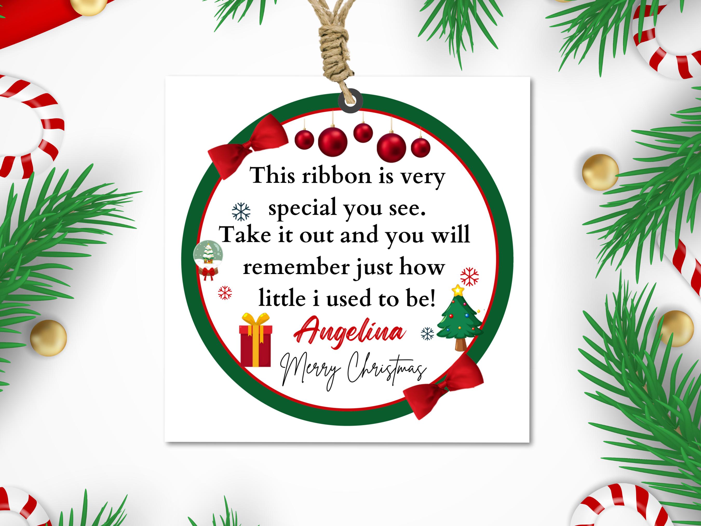 Editable This RIBBON-HEIGHT Ribbon KEEPSAKE, Christmas Gift, Ribbon ...