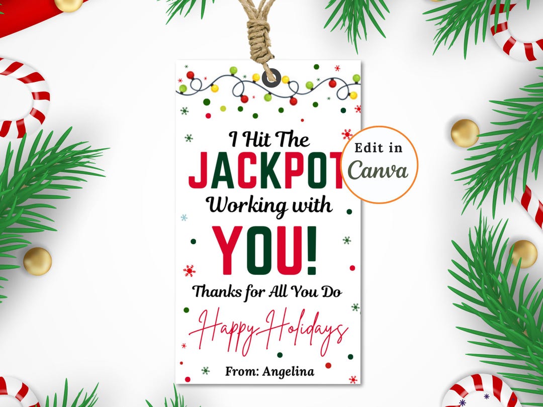 Editable TEACHER Tag, HIT the JACKPOT Working With You, Lottery Ticket ...