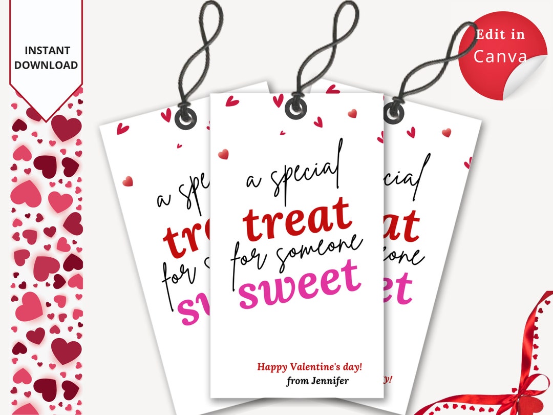 Editable SWEET TREAT Valentine Gift Card Holder, Thank You Cards, Gift ...