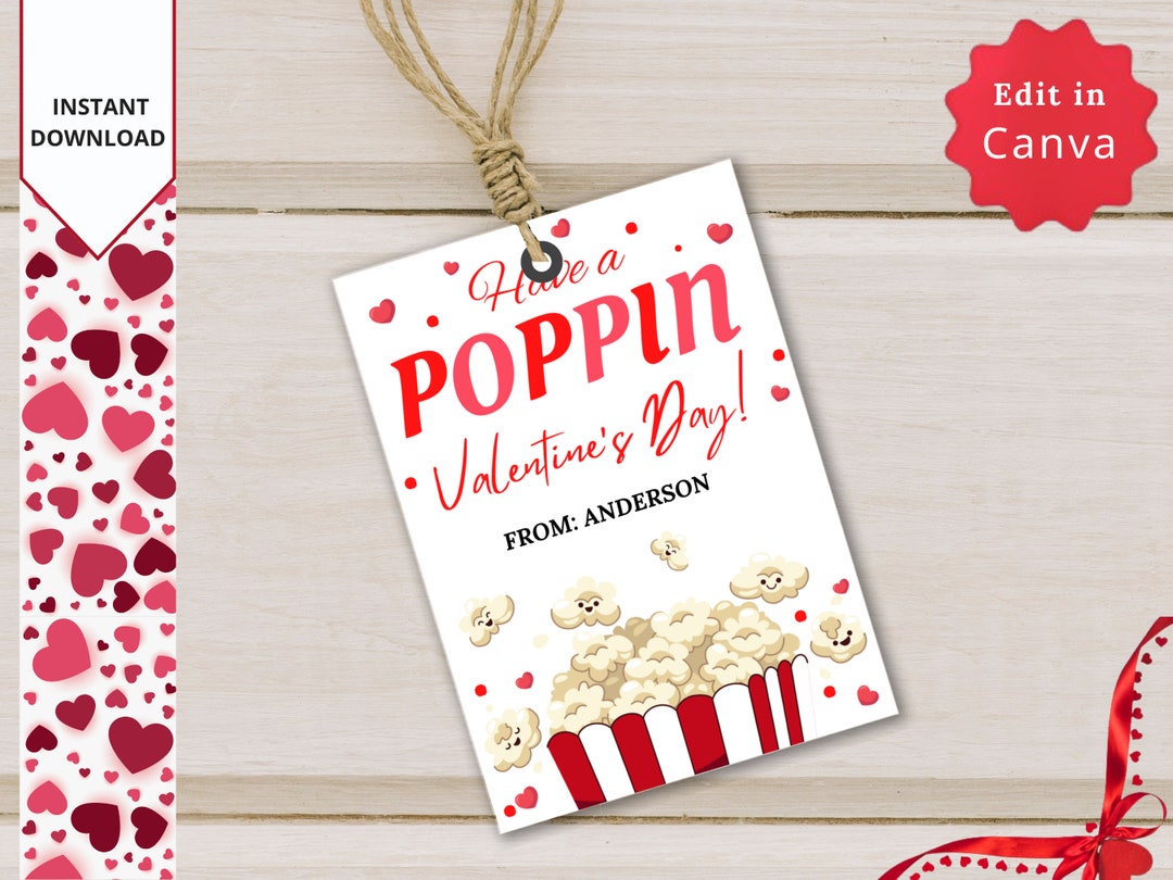 Editable Have a Popping Valentine's Day Card Printable, DIY Valentine's ...