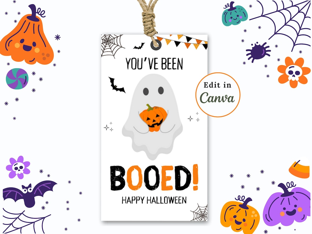 Editable You've Been BOOED Tag Printable, Halloween Treat Tag, SPOOKY ...